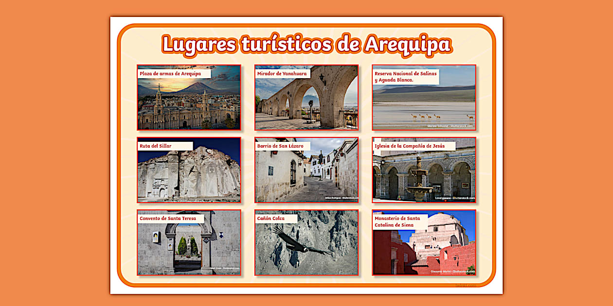 Lámina: Lugares turísticos de Arequipa | Twinkl Perú
