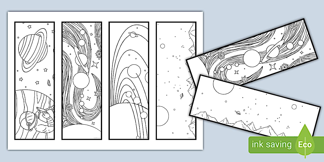 Planets Colouring Bookmarks (teacher made) - Twinkl