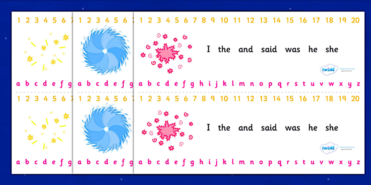 Editable Number and Alphabet Strips (Bonfire / Fireworks Night)