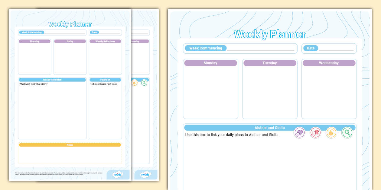 Early Childhood Educator Weekly Planner (teacher made)