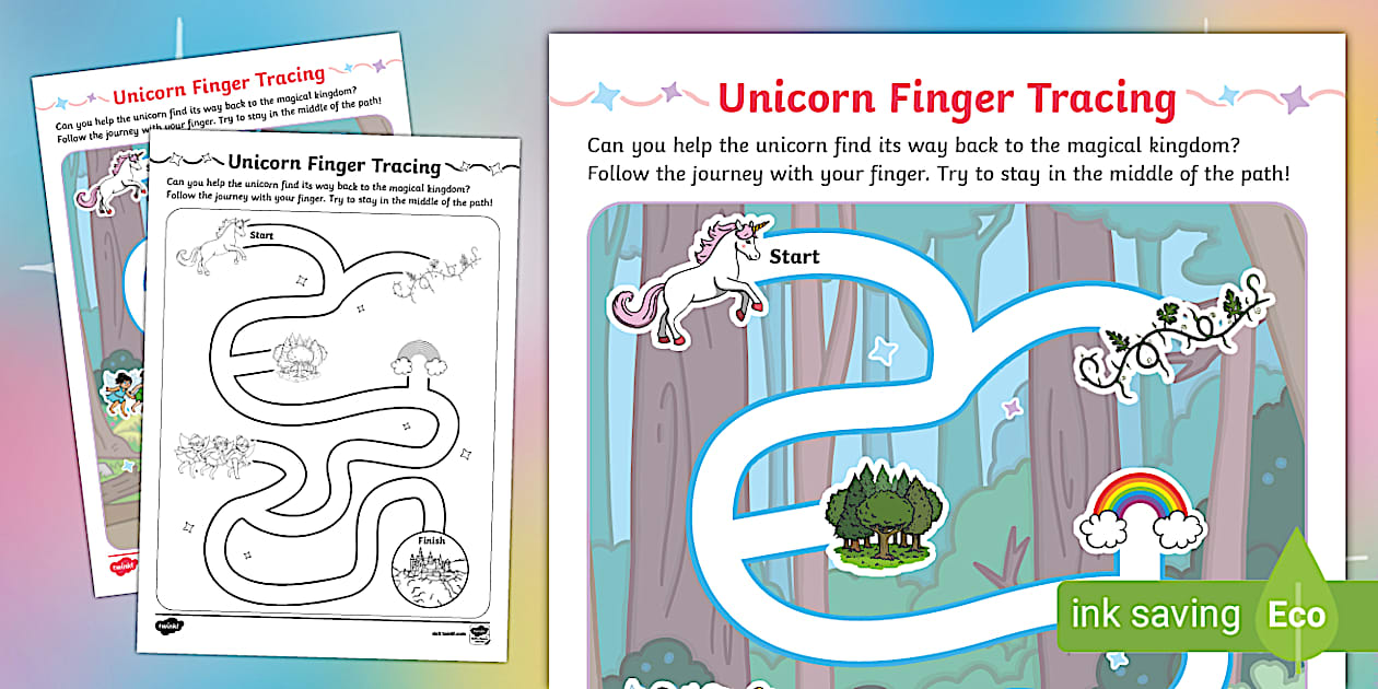 Unicorn Finger Tracing Activity