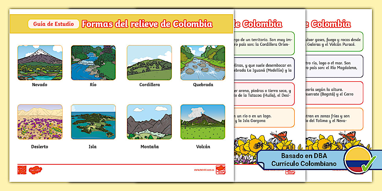Guía de Estudio: Formas de Relieve de Colombia