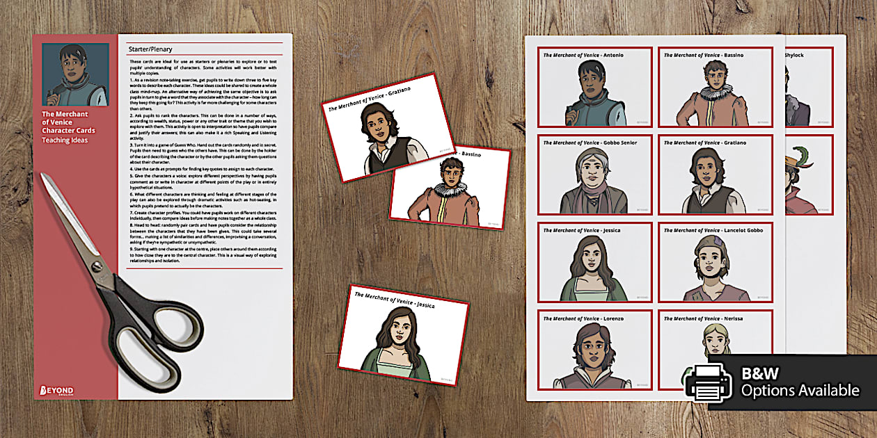 The Merchant of Venice Character Cards | GCSE Shakespeare