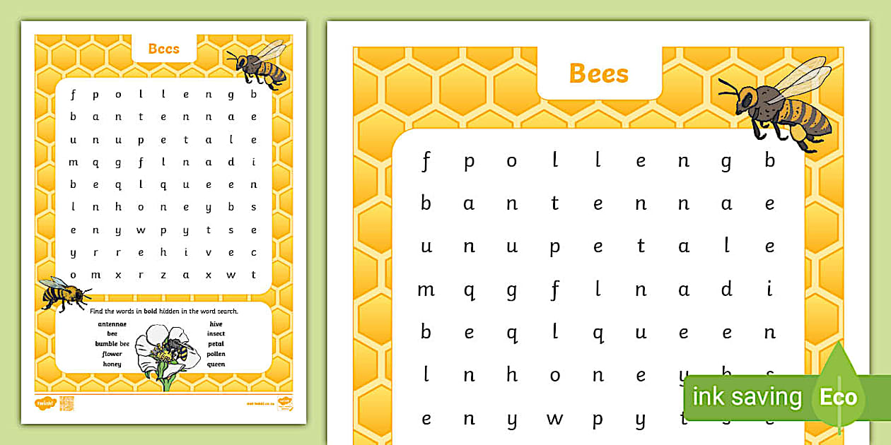 * NEW * Bees Word Search (teacher made) - Twinkl