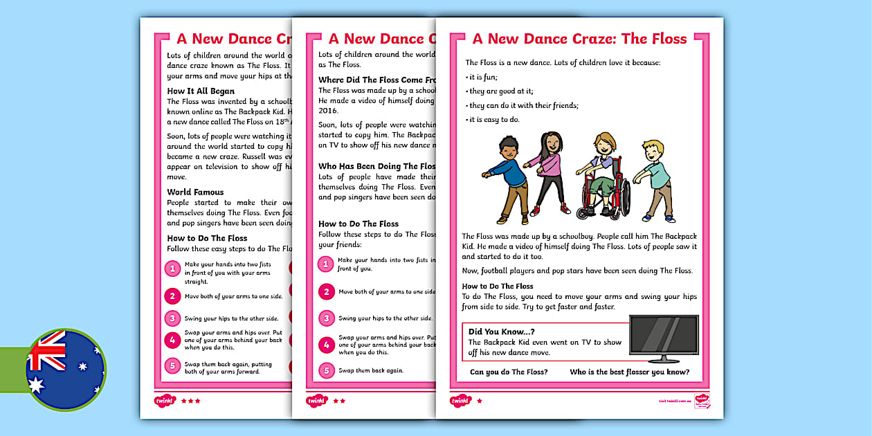 A New Craze - The Floss Differentiated Fact File - Twinkl