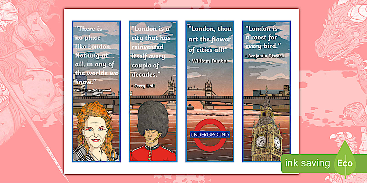 Printable London Quotes from Bookmarks to aid reading