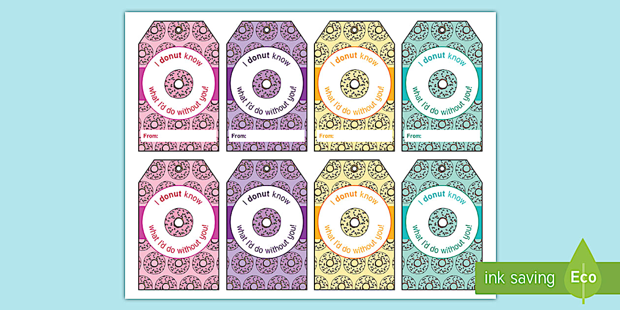 Teacher Appreciation Donut Gift Tags | Twinkl Resources USA