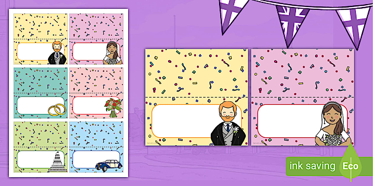 Wedding Party Place Name Table Labels (teacher made)