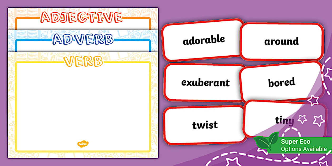 Adverb Games | Adverbs, Adjectives, and Verbs Sorting Game