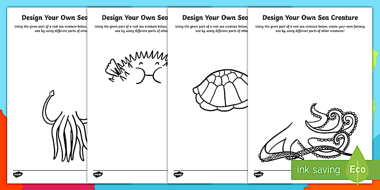 Make A Sea Creature Worksheet - Twinkl Resources - Twinkl
