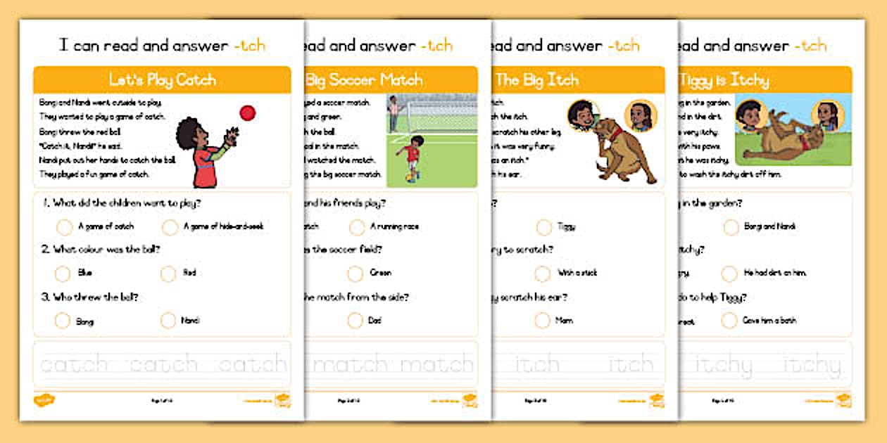 Gr 2 Phonics T2 - -tch Reading Comprehension (CAPS Aligned)