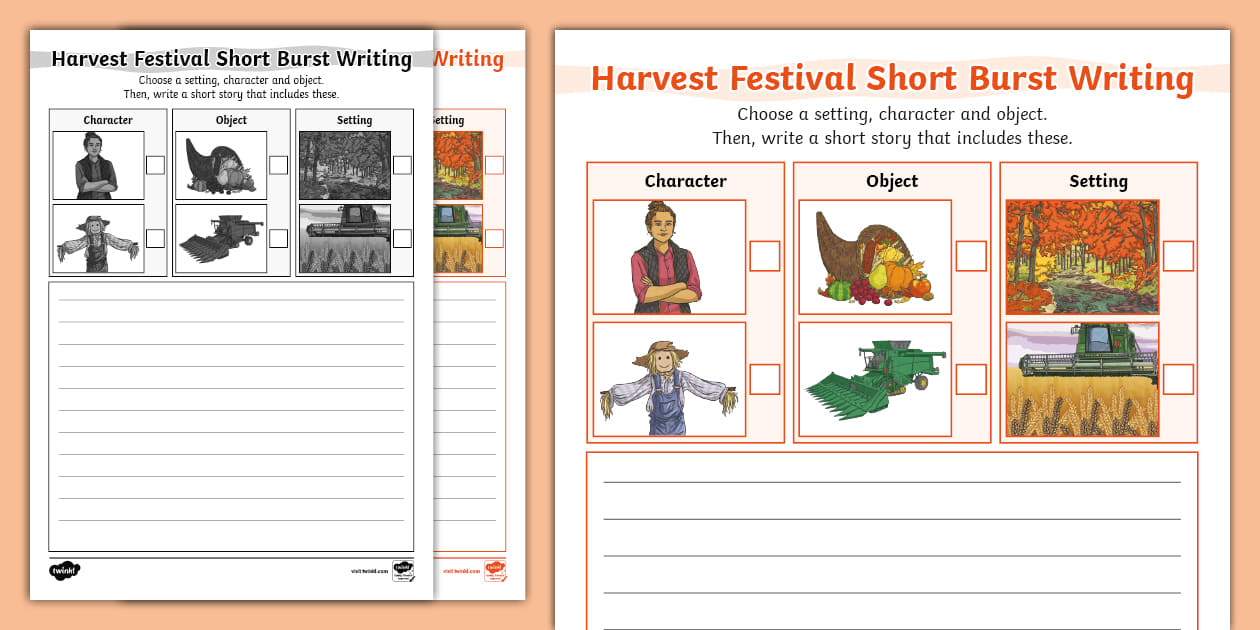 KS2 Harvest Festival Short Burst Writing Template - Twinkl