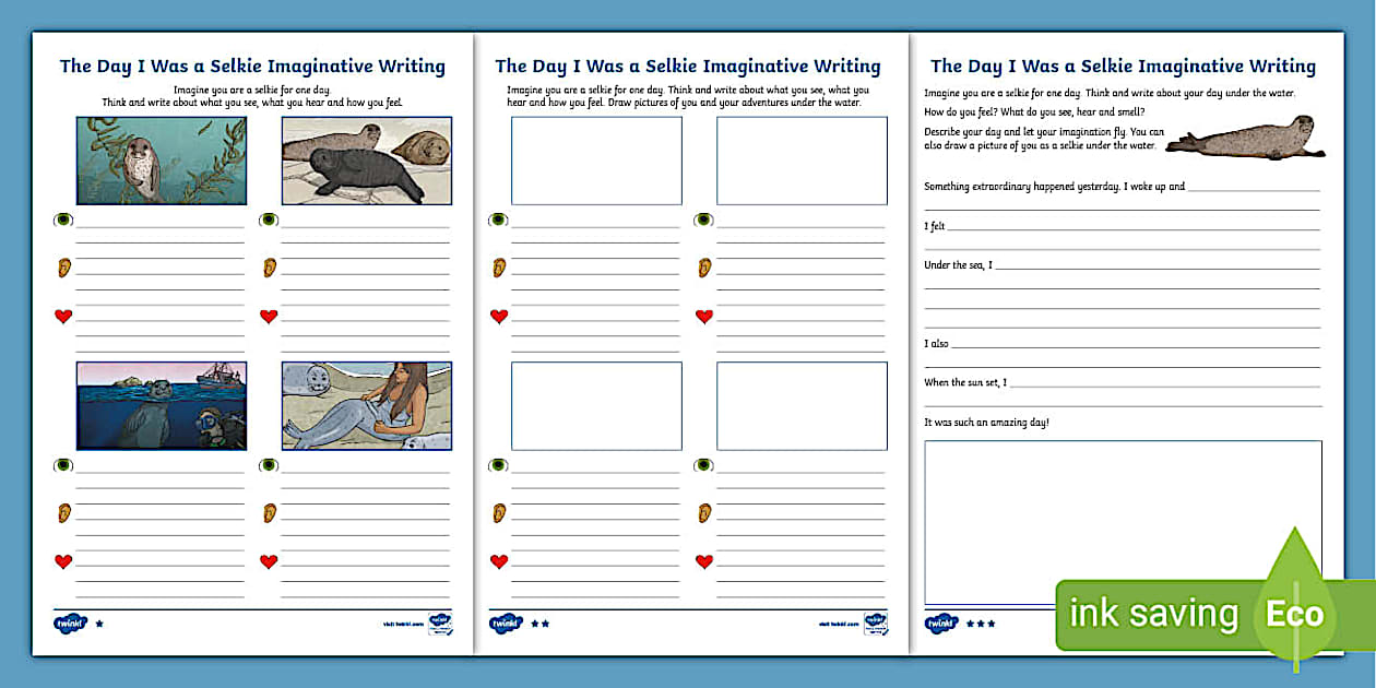 The Day I Was a Selkie Imaginative Writing Activity Sheet