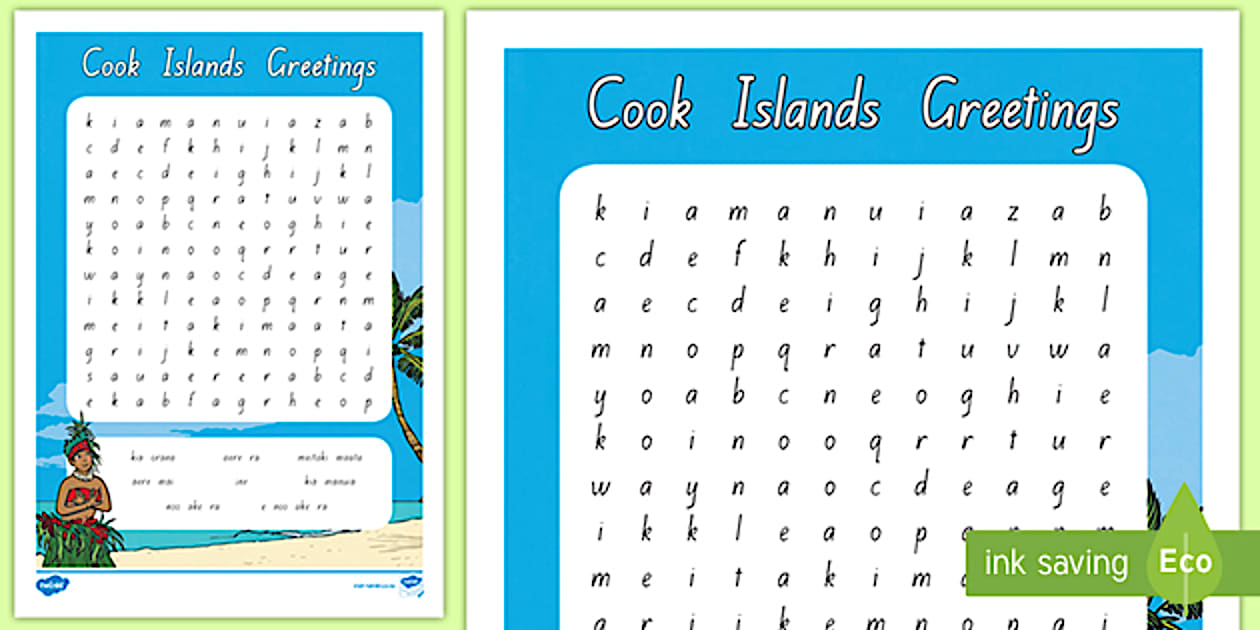 Cook Islands Greetings Word Search | Twinkl (teacher made)