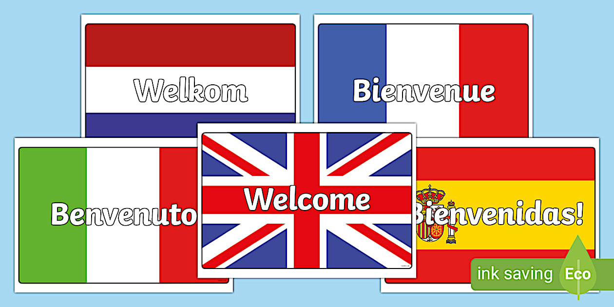 Mixed Languages Welcome Display Posters (teacher made)