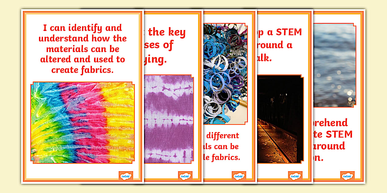 STEM IU Yr 4 Materials Galore I Can Statements Display Posters