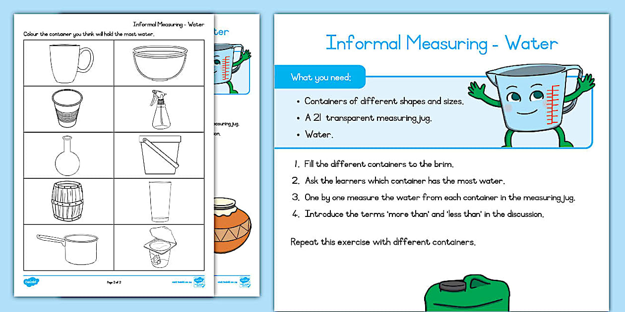 Grade 1 Mathematics Measurement - Measuring Water Activity