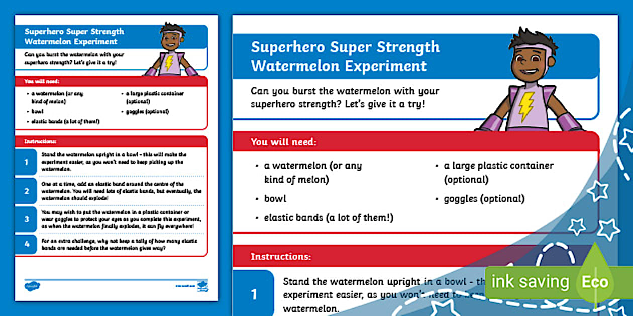 Superhero Super Strength Watermelon Experiment - Twinkl