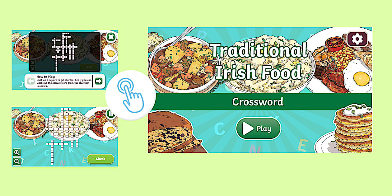 Traditional Irish Food Interactive Crossword (teacher made)