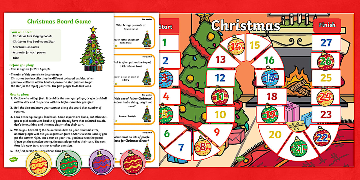 Christmas Board Game | Christmas Games for Kids - Twinkl