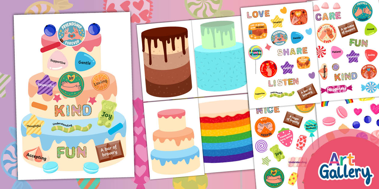 Friendship Cake Collage Activity (teacher made) - Twinkl