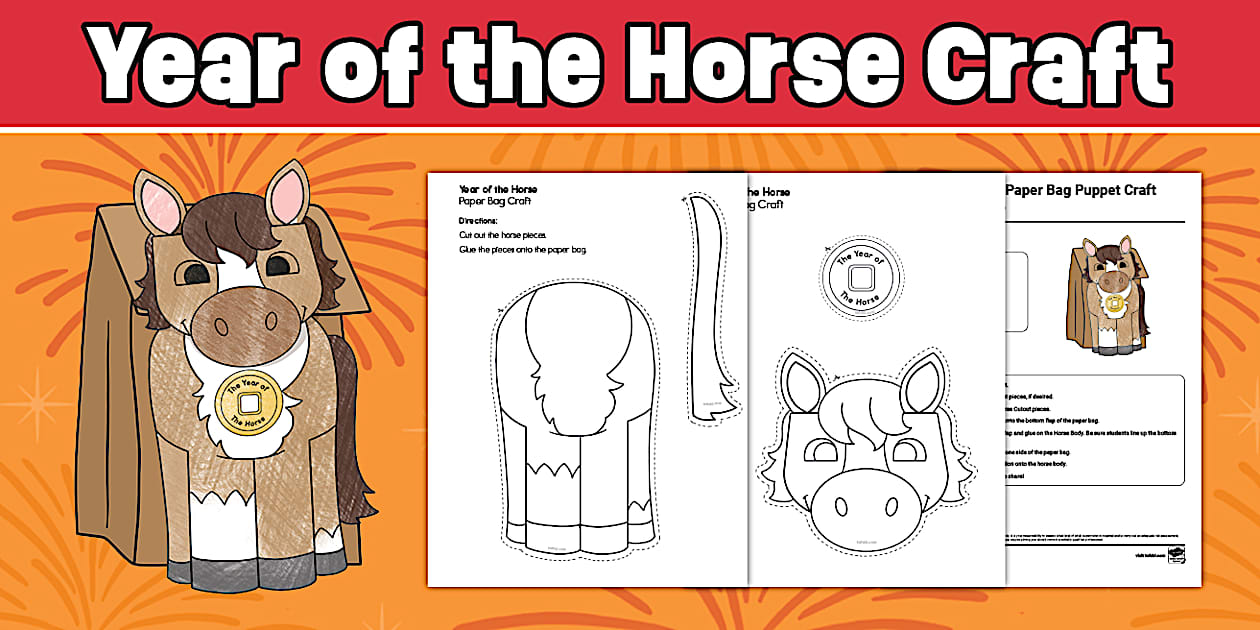 Year of the Horse Paper Bag Puppet Craft