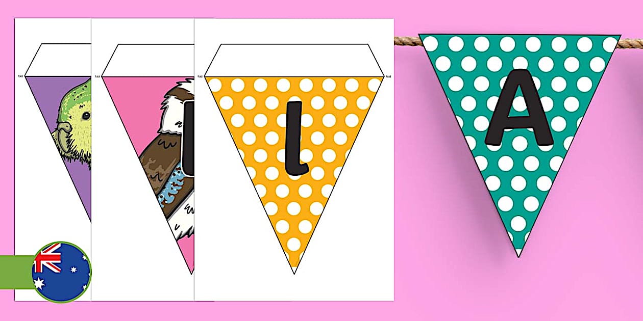 All About Me Display Bunting - Aussie Animals ∣ F-2