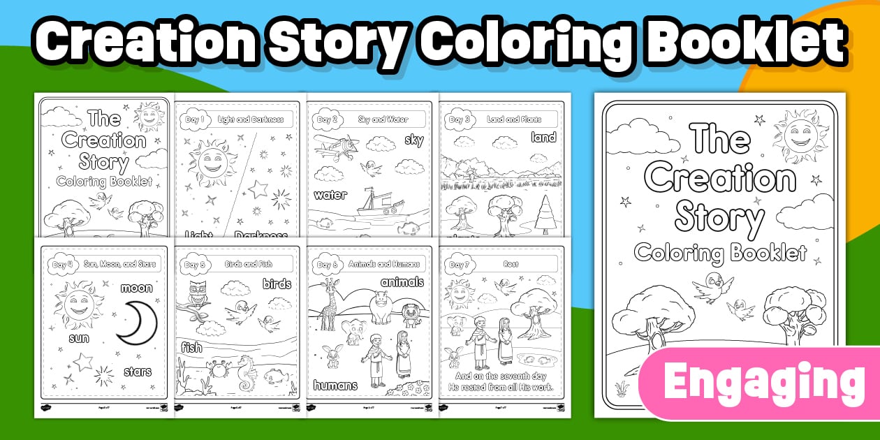 Creation Story Coloring Page Booklet