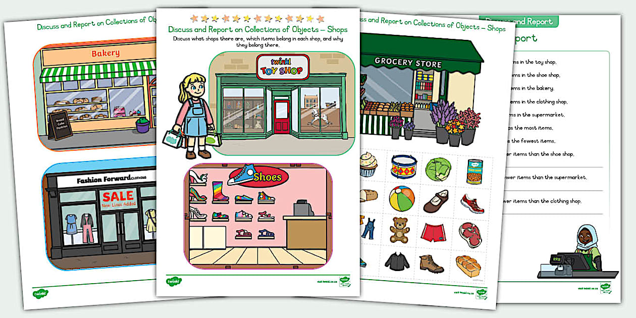 Grade 1 Data Handling: Discuss and Report on Collections – Shops