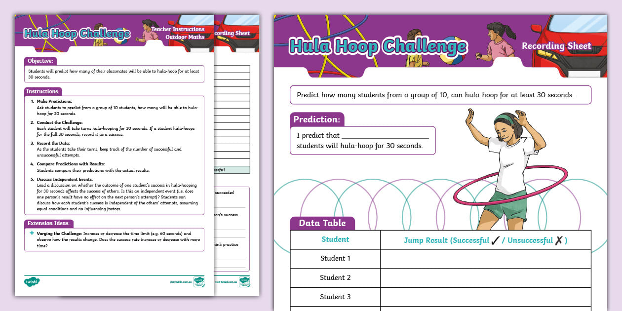 Outdoor Maths: Hula Hoop Challenge (teacher made) - Twinkl
