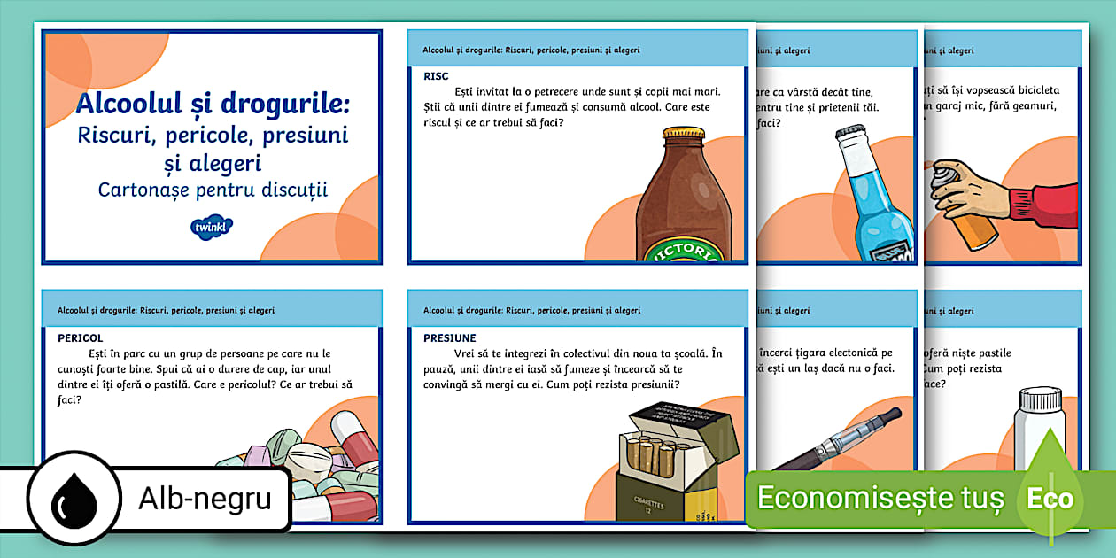 Alcoolul și drogurile – Cartonașe pentru discuții