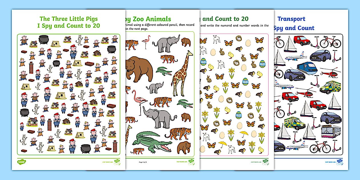 I Spy Worksheets - Activity Pack (teacher made) - Twinkl