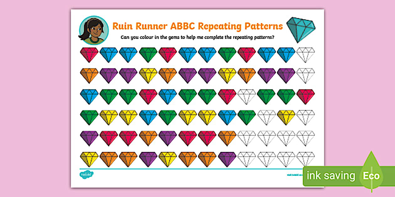 👉 Ruin Runner ABBC Repeating Patterns Activity Sheet