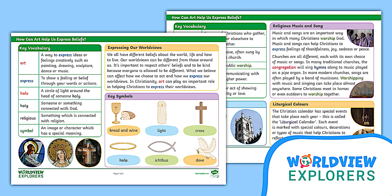 RE: Christianity in Art: Knowledge Organiser (teacher made)