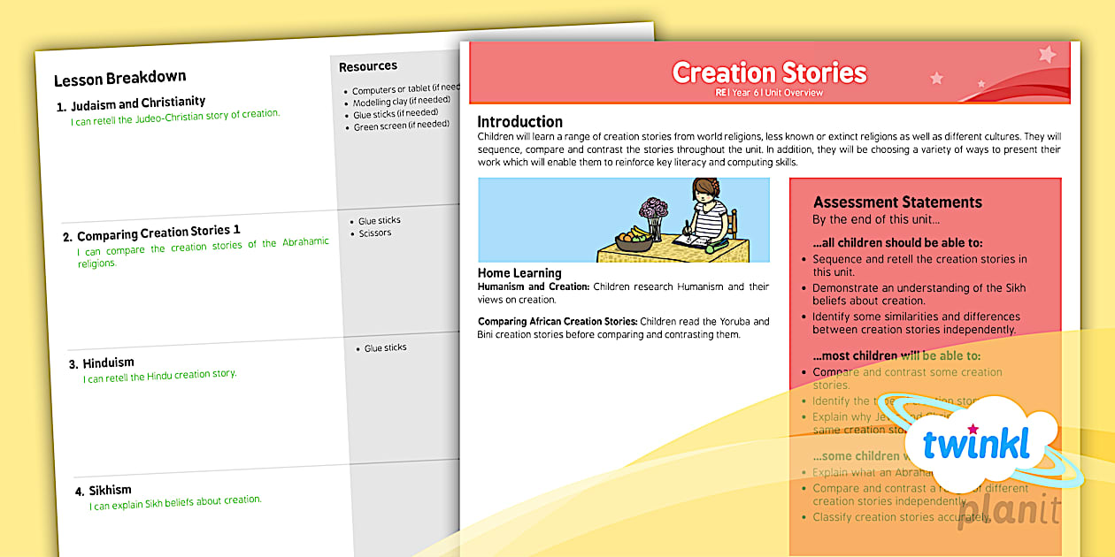 RE: Creation Stories Year 6 Unit Overview - Twinkl