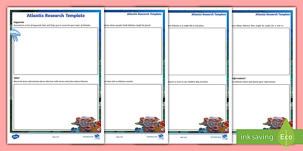 Atlantis Research Activity Sheet Ι 5-6 HASS Ι Twinkl