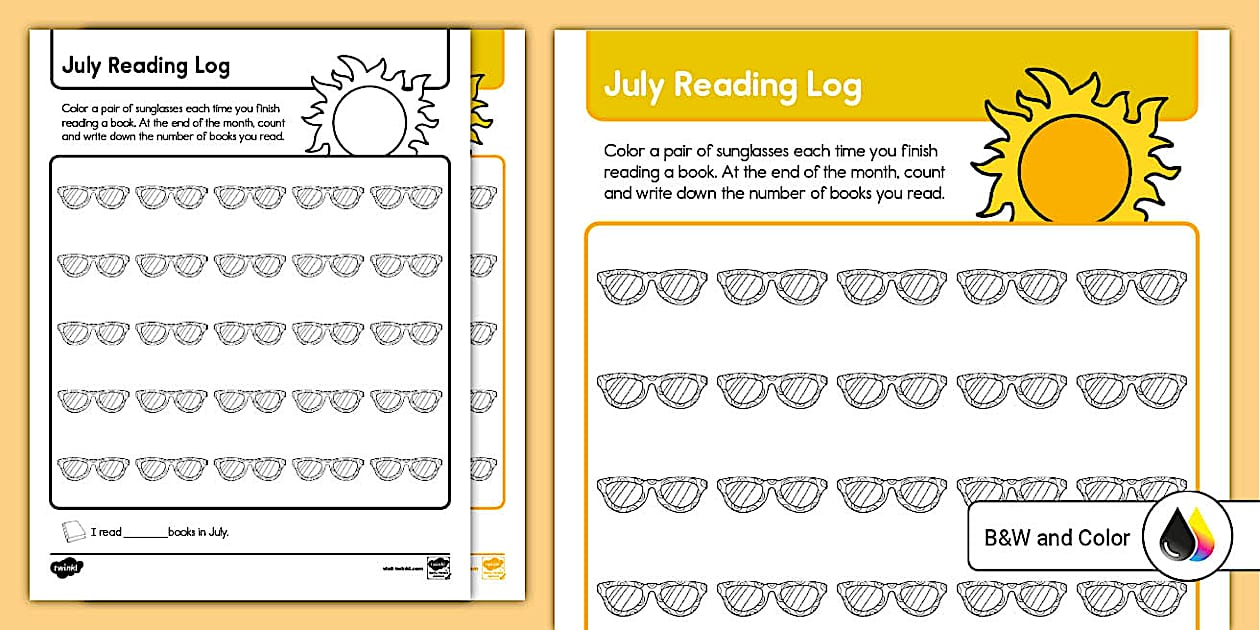 July Reading Log (Teacher-Made) - Twinkl