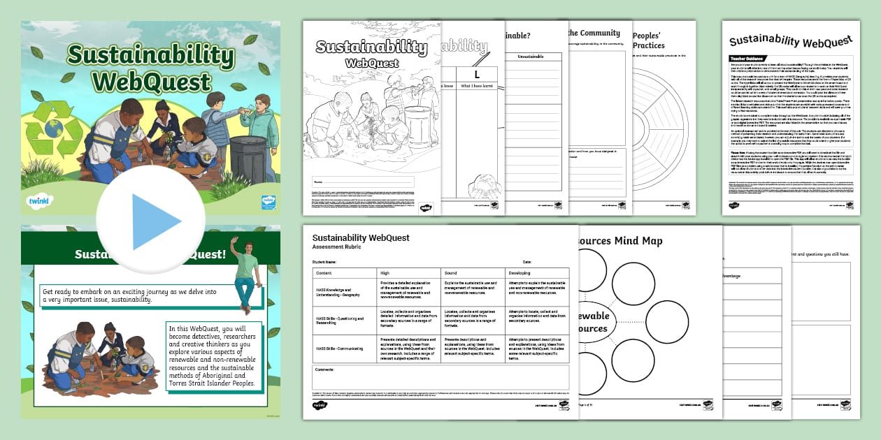Sustainability WebQuest (teacher made) - Twinkl