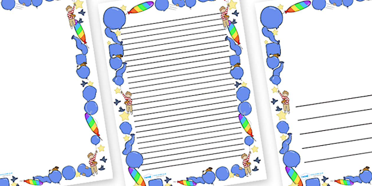 Editable Page Borders to Support Teaching on The Blue Balloon