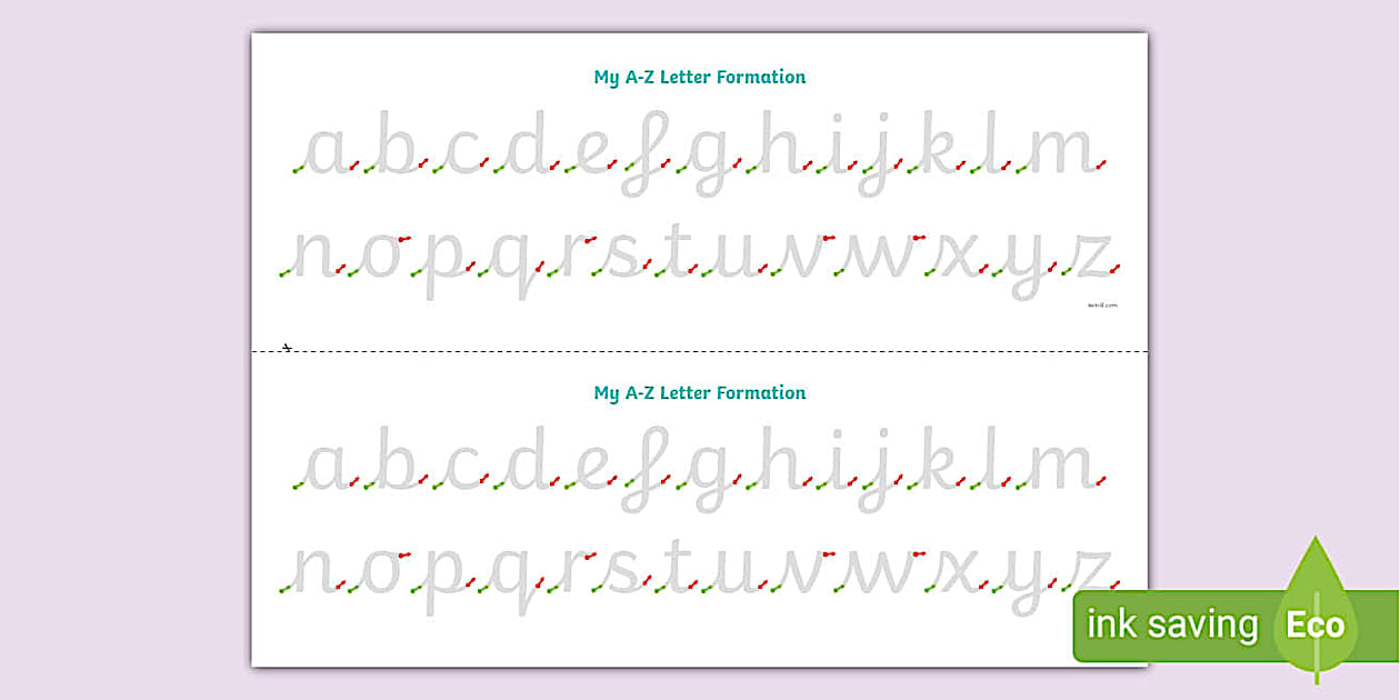 Letter Formation Cursive Writing Alphabet Strips - Twinkl