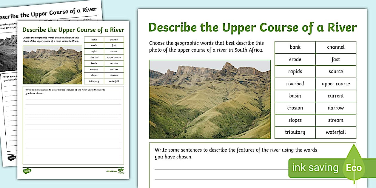 Describe the Upper Course of a River (teacher made) - Twinkl