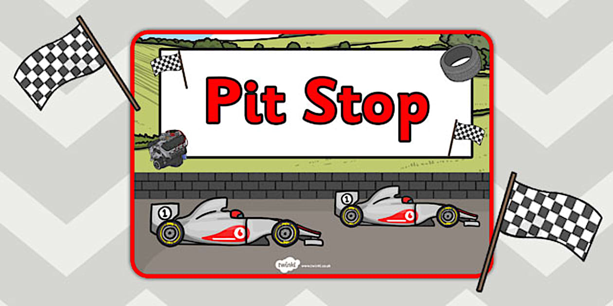 Cursive Role Play Pit Stop Formula 1 Sign (teacher made)