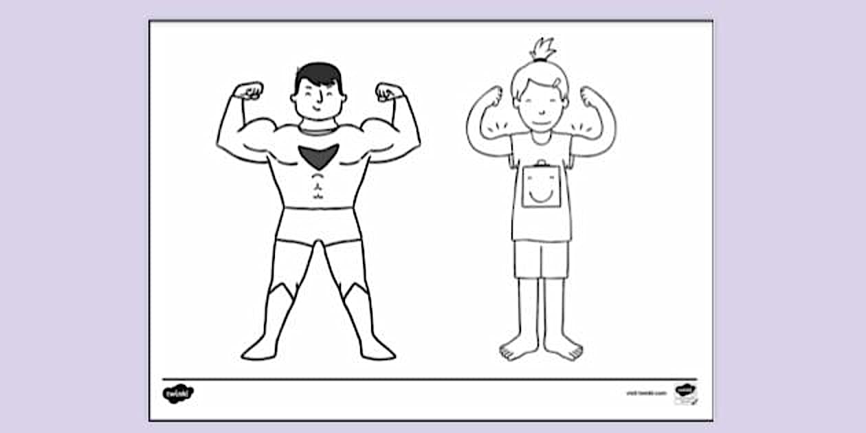 Strong People Colouring Page - Colouring Activity - Twinkl