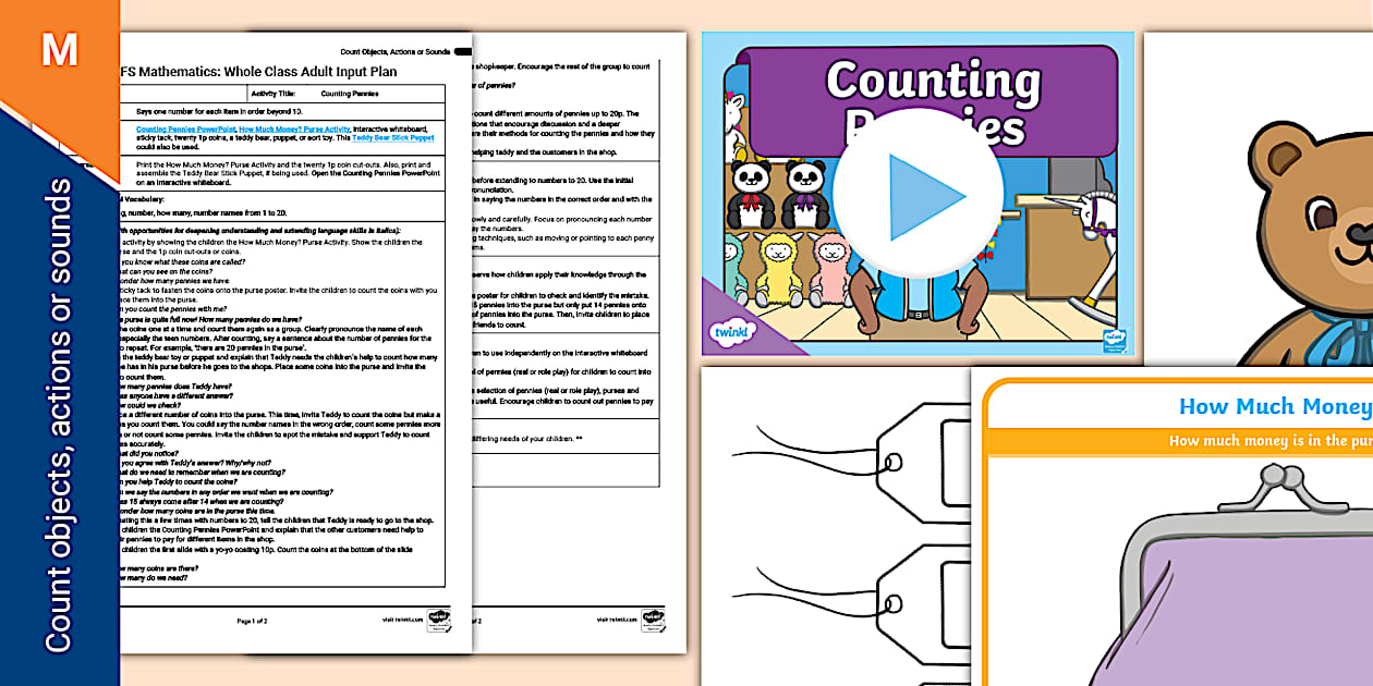 EYFS Maths Counting Pennies Adult Input Plan & Resource Pack
