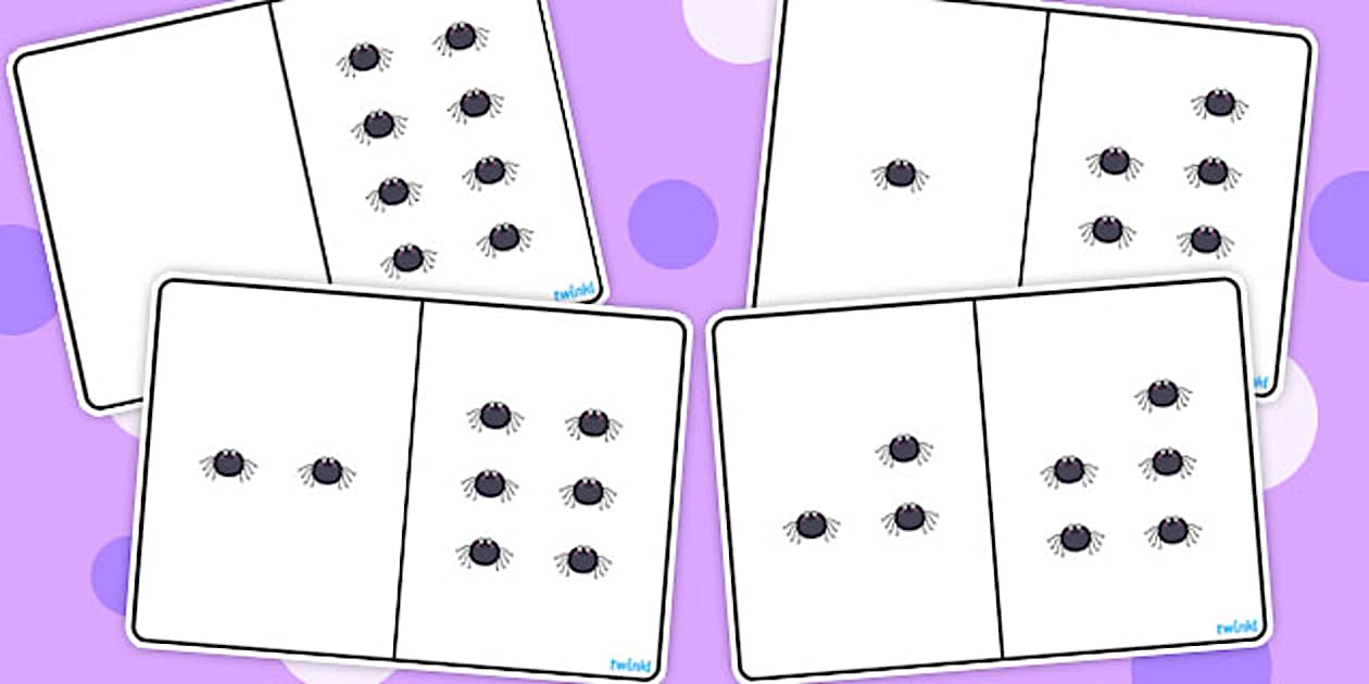 Spider Counting Number Bonds to 8 (teacher made) - Twinkl
