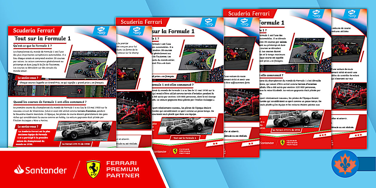 Scuderia Ferrari F1: Reading Comprehension [Ages 7-9] French