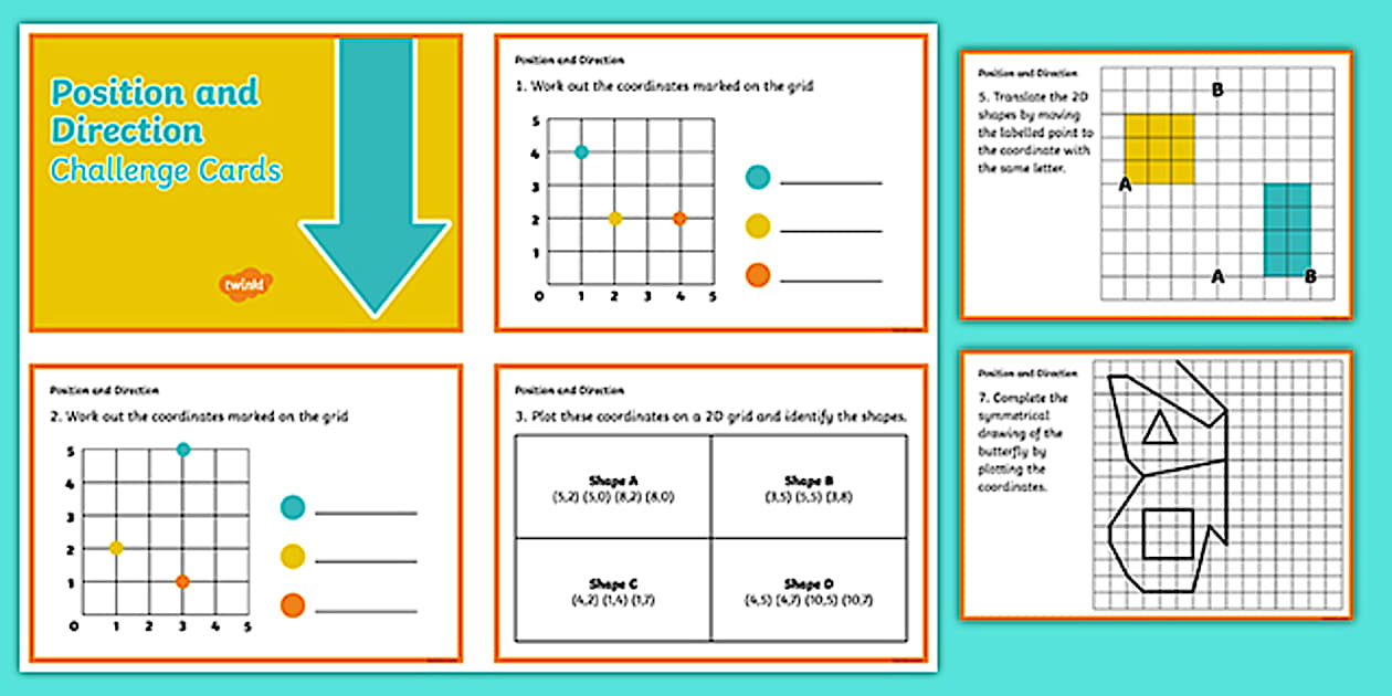 Y3 and Y4 Position and Direction Challenge Cards - Twinkl