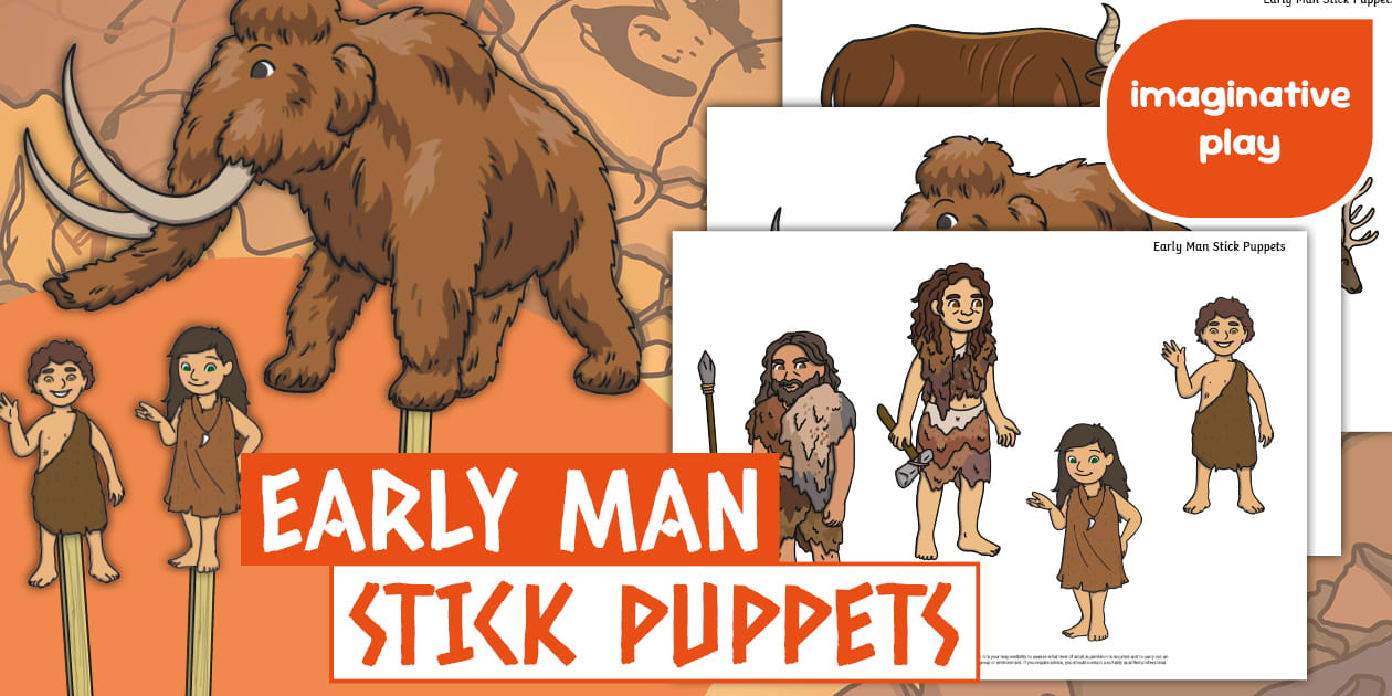 Early Man Stick Puppets