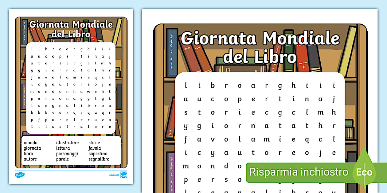 Parole Incrociate: Giornata Mondiale del Libro - Twinkl
