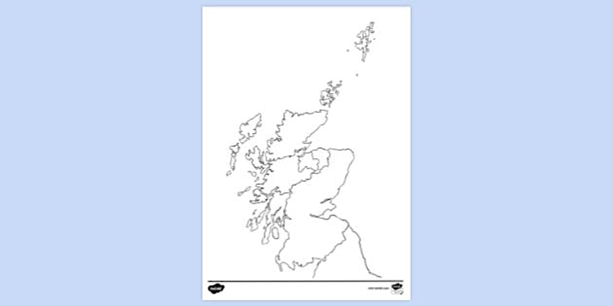 Highlands and Islands No Labels Colouring | Colouring Sheets
